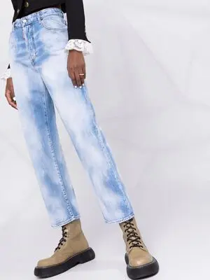 Dsquared2 Bleached Effect Straight-leg Jeans