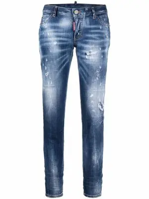 Dsquared2 Distressed Slim-fit Jeans - Blue