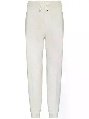 Brunello Cucinelli Drawstring-waist Tapered Track Pants - White