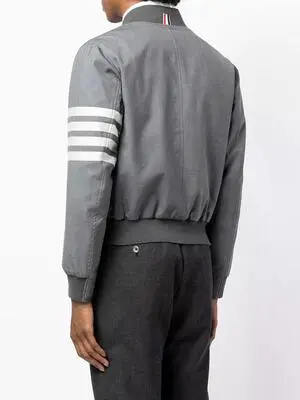 Thom Browne Stripe-detail Bomber Jacket - Grey