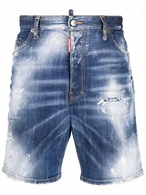 Dsquared2 Distressed-effect Denim Shorts - Blue