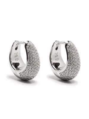 Tom Wood Ice Hoop Pave Earrings - Silver