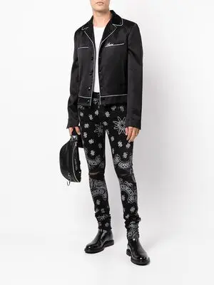 Amiri Flocked Bandana Skinny Jeans