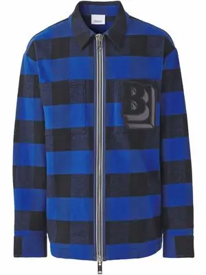 Burberry Letter-graphic Flannel Shirt Jacket