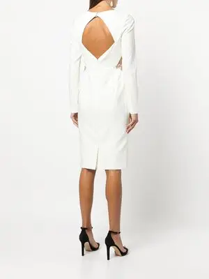Marchesa Cut-out Fitted Dress With Metallic Detailing