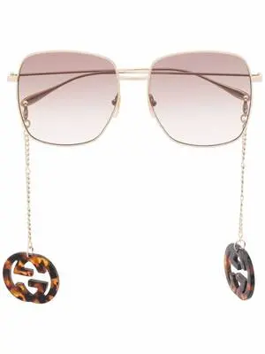 Gucci Gg-pendant Square-frame Sunglasses
