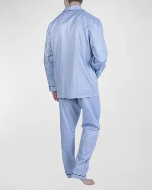 Majestic International Apos;s Piped Pajama Set - Blue