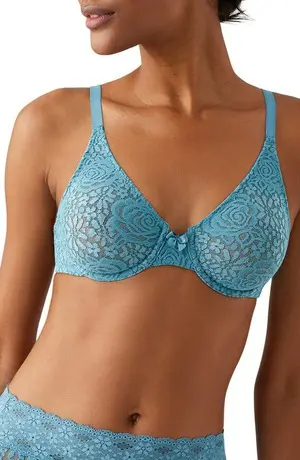 Wacoal Halo Lace Convertible Underwire Bra Adriatic Blue