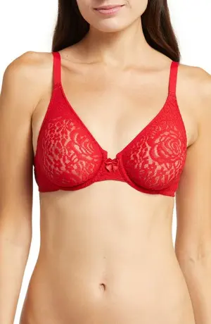Wacoal Halo Lace Convertible Underwire Bra Barbados Cherry
