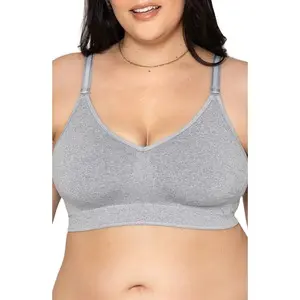 CURVY COUTURE Smooth Seamless Comfort Bralette - Grey Heather