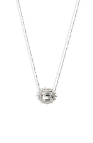 Anzie Marine White Topaz Pendant Necklace - White Silver