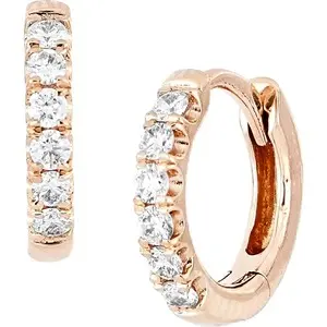 Bony Levy Bony Levy Audrey Diamond Huggie Hoop Earrings Rose Gold/diamond