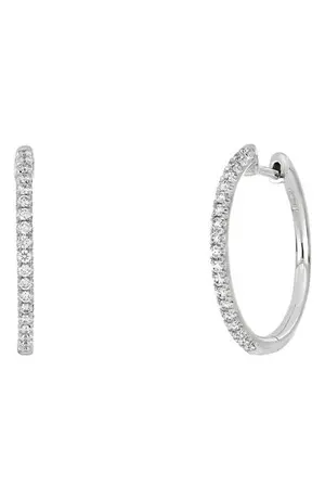 Bony Levy Audrey Diamond Huggie Hoop Earrings - White Gold