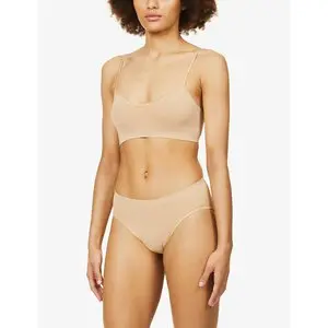 Hanro Touch Feeling Cropped Stretch-jersey Bra - Beige