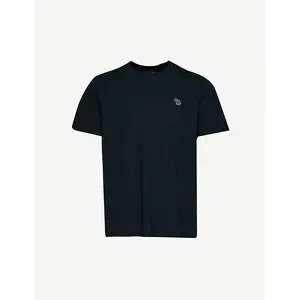 Paul Smith Zebra-embroidered Cotton-jersey T-shirt Xxl - Navy