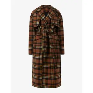 ALLSAINTS Bree Check-print Wool-blend Trench Coat