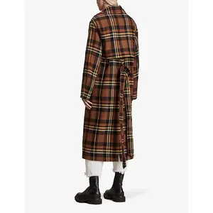 ALLSAINTS Bree Check-print Wool-blend Trench Coat