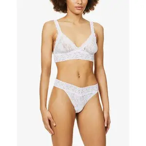 Hanky Panky Original-rise Stretch-lace Thong Pack Of Three - White