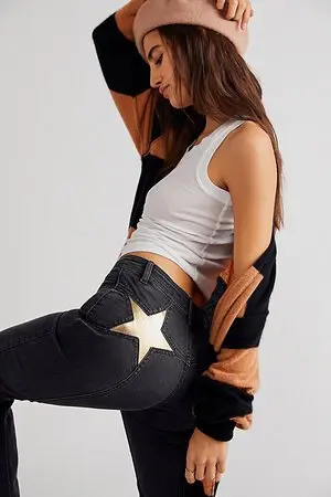 Free People We The Free Firecracker Flare Jeans Gold