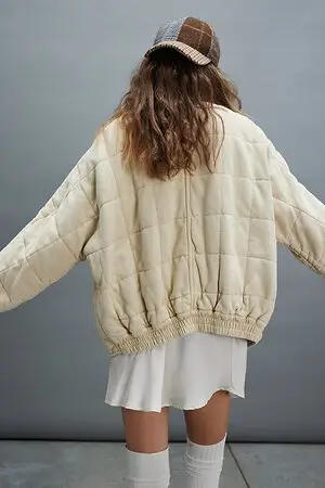 Free People Dolman Quilted Knit Jacket - White