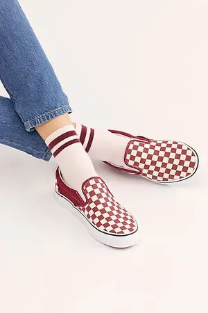 VANS Classic Checkered Slip-Ons Rumba Red/true White