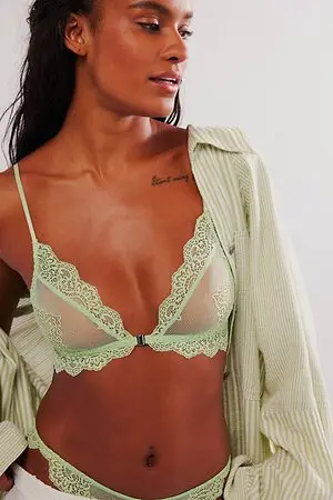 Only Hearts So Fine Sheer Lace Bralette Cucumber