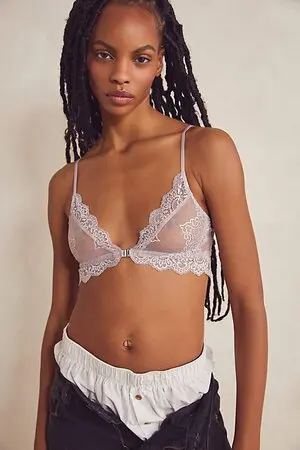Only Hearts So Fine Sheer Lace Bralette Opal