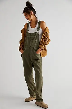 Free People We The Free Ziggy Denim Overalls - Army