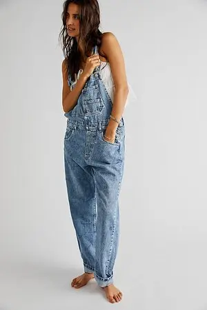 Free People We The Free Ziggy Denim Overalls - Powder Blue