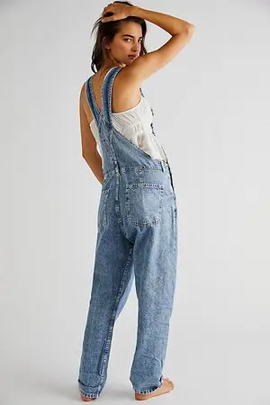 Free People We The Free Ziggy Denim Overalls - Powder Blue