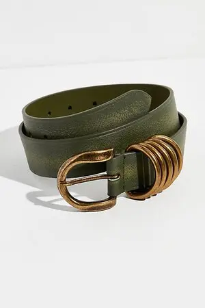 Free People Rori Leather Belt Ash Olive