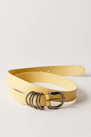 Free People Rori Leather Belt - Banana Cream