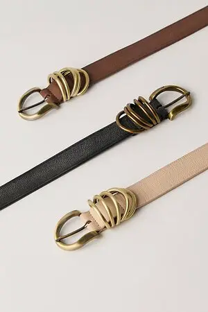 Free People Rori Leather Belt - Black