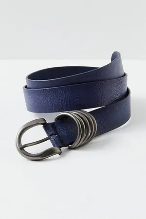 Free People Rori Leather Belt Blue Moon