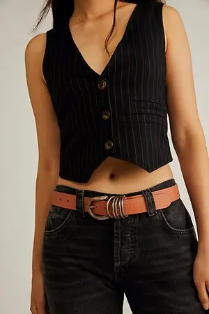 Free People Rori Leather Belt Copper Clay