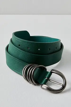 Free People Rori Leather Belt Emerald
