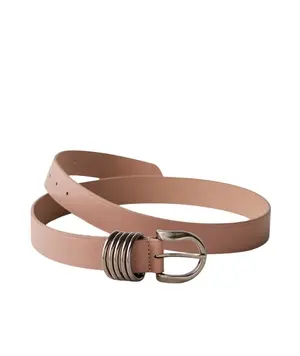 Free People Rori Leather Belt - Mocha Mousse