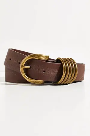 Free People Rori Leather Belt Mocha