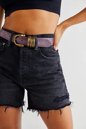 Free People Rori Leather Belt Prune La Plus Profonde
