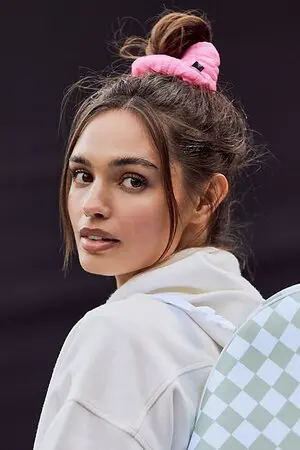 Free People Sports Puffer Scrunchie Pink