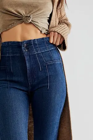 Free People We The Free Jayde Flare Jeans - Night Sky