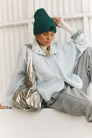 Free People FP Movement Hit The Slopes Fleece Jacket Arctic Snow
