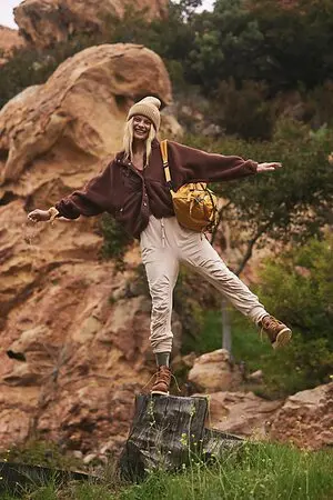 Free People Hit The Slopes Fleece Jacket - Bitter Chocolate
