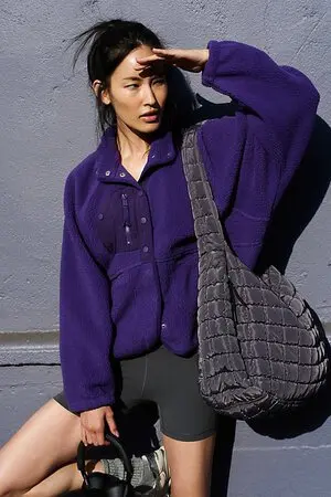 Free People FP Movement Hit The Slopes Fleece Jacket Dark Amethyst