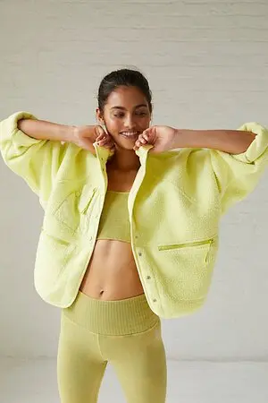 Free People FP Movement Hit The Slopes Fleece Jacket Fresh Squeezed