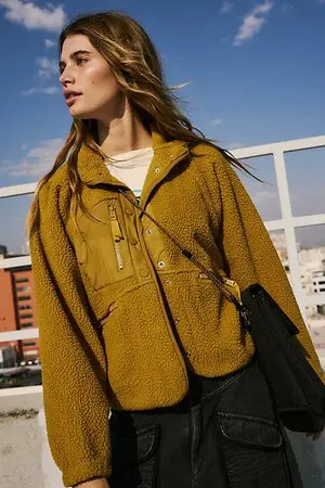 Free People FP Movement Hit The Slopes Fleece Jacket Fumée Himalayenne