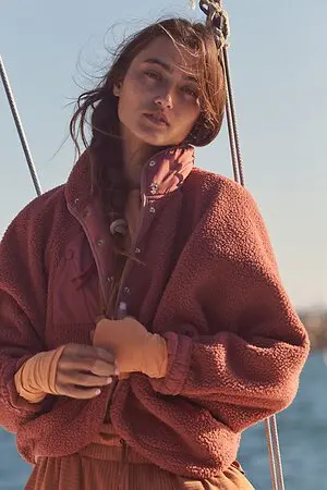 Free People FP Movement Hit The Slopes Fleece Jacket Henné