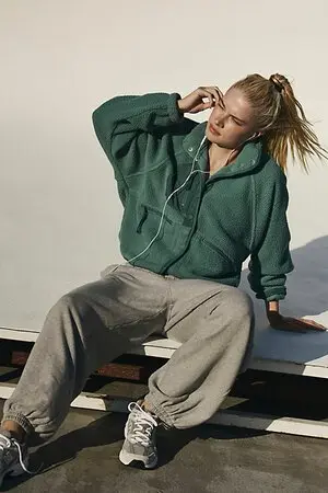Free People FP Movement Hit The Slopes Fleece Jacket Midnight Jade