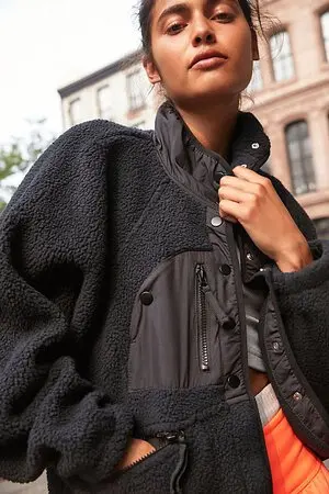 Free People FP Movement Hit The Slopes Fleece Jacket Noir