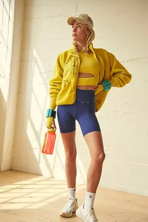 Free People FP Movement Hit The Slopes Fleece Jacket Pineapple Punch